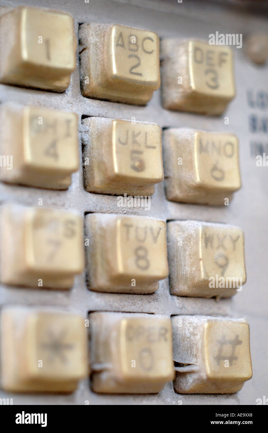 Vertical close up of dirty and dusty numbered keypad entry system Stock ...