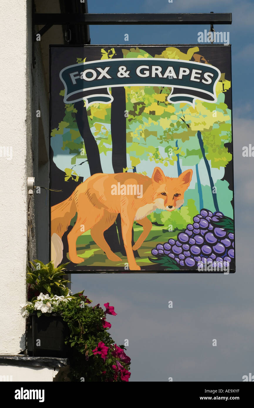 Fox and Grapes pub sign Camp View (street) Wimbledon Common London SW19 ...