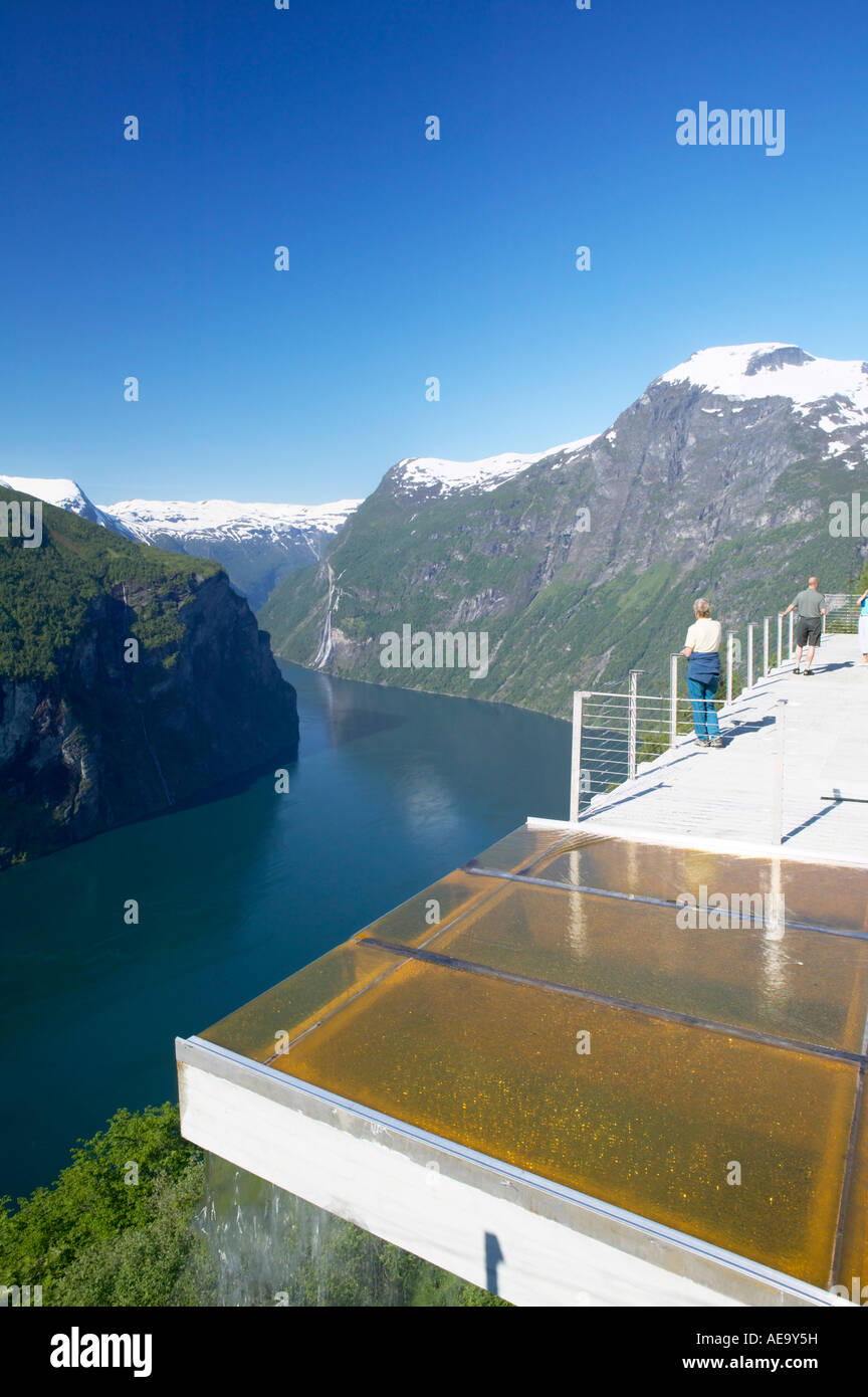Geirangerfjorden from the Ornevegen viewpoint near Geiranger Stranda ...