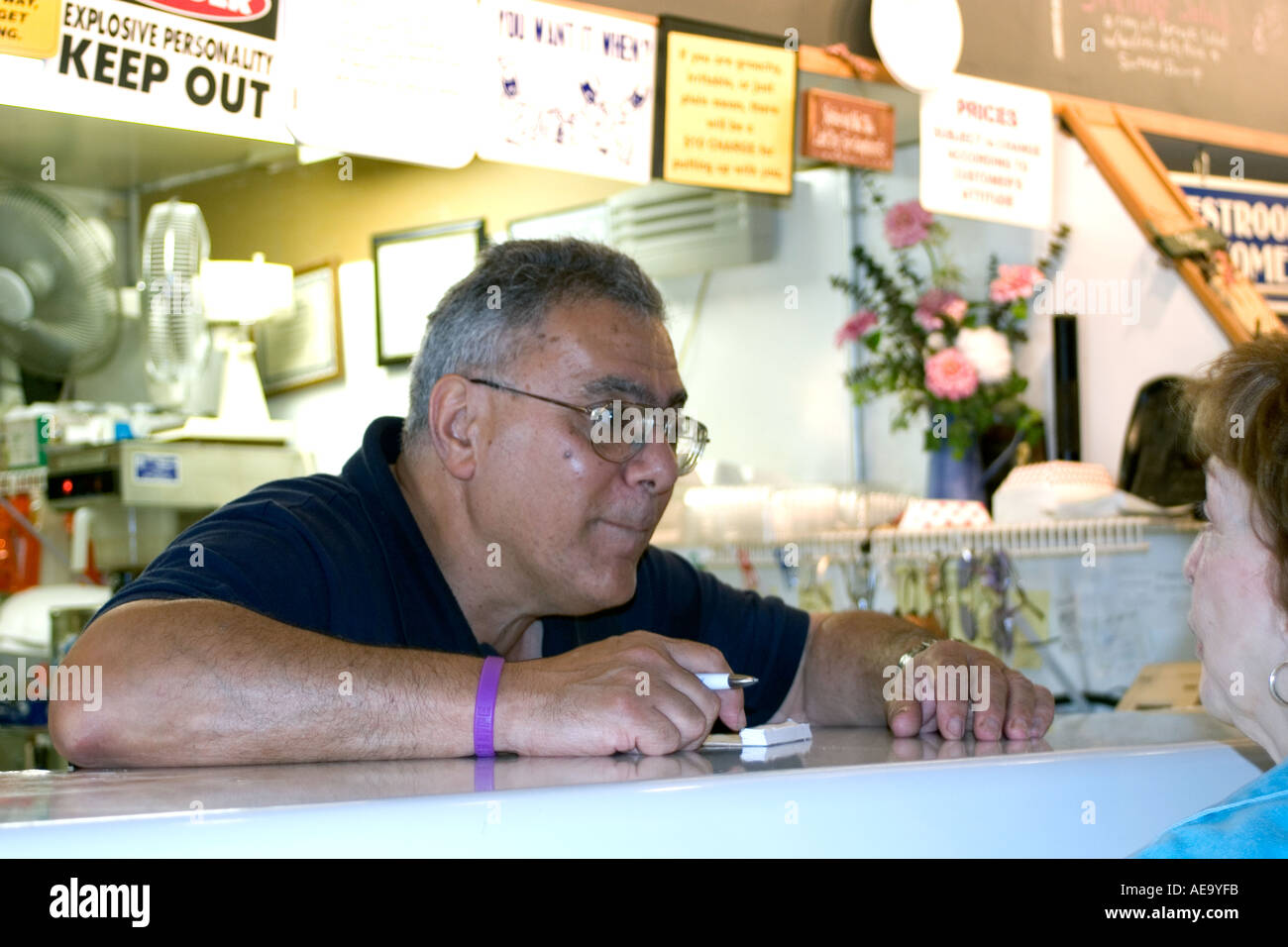 Owner of Deli Restaurant in North Carolina USA Stock Photo - Alamy