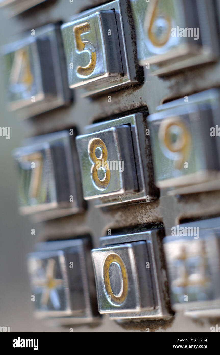 Vertical close up of numbered keypad entry system Stock Photo - Alamy