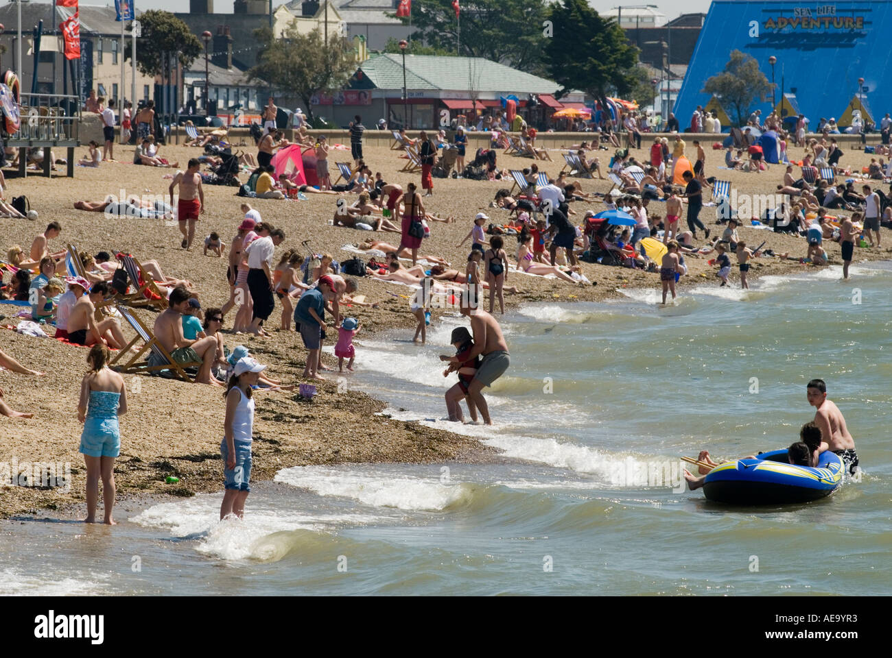 Beach scene Southend on Sea Essex England HOMER SYKES Stock Photo ...