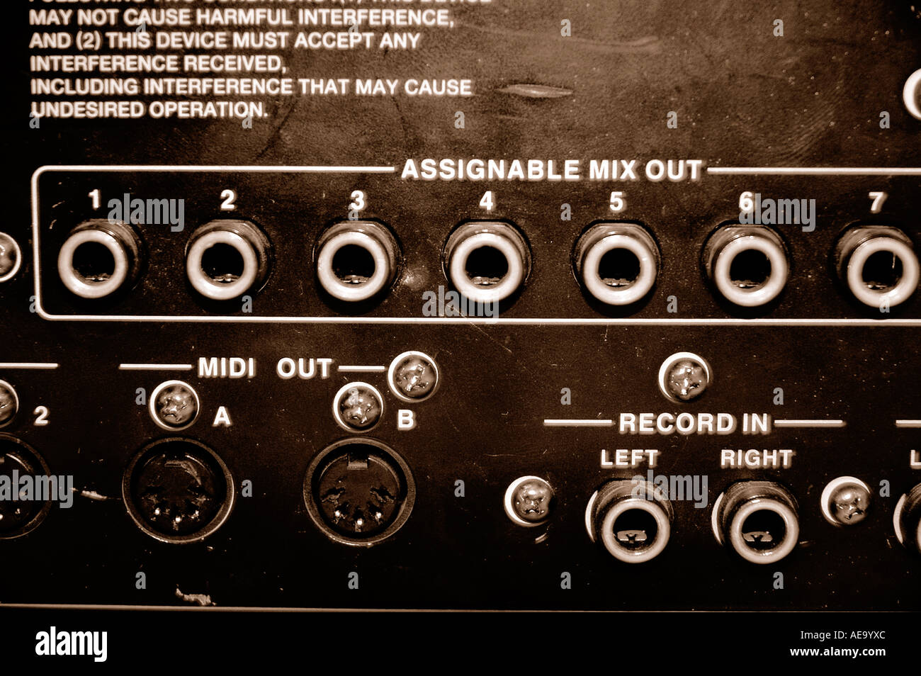 Back of DJs mixing decks Stock Photo - Alamy