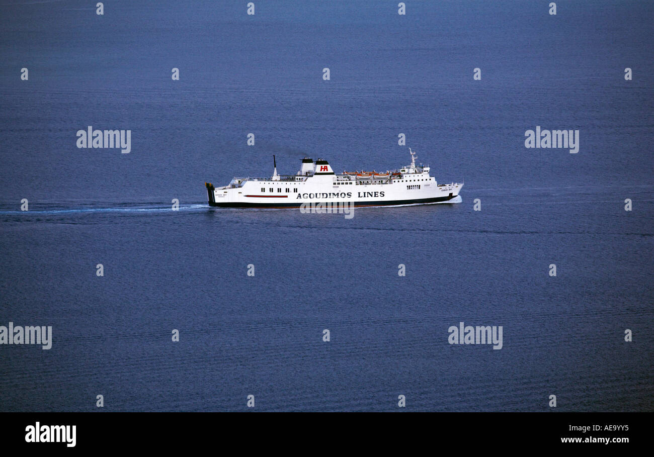 The Agoumidos Lines ferry Ionian Sky Stock Photo - Alamy