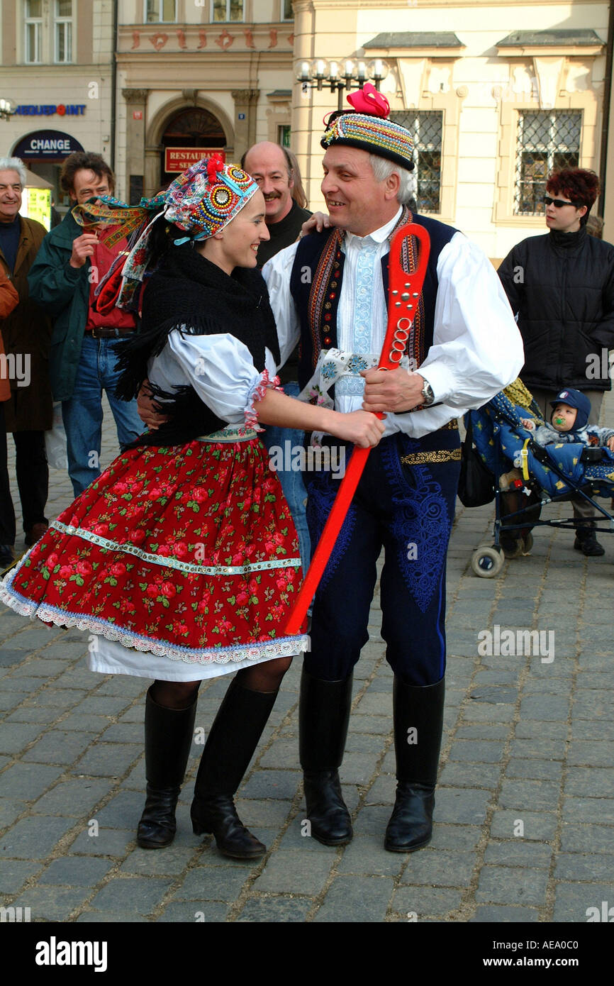 Prague Czech Republic Europe Folklore Dancers Old Town Square Stock ...