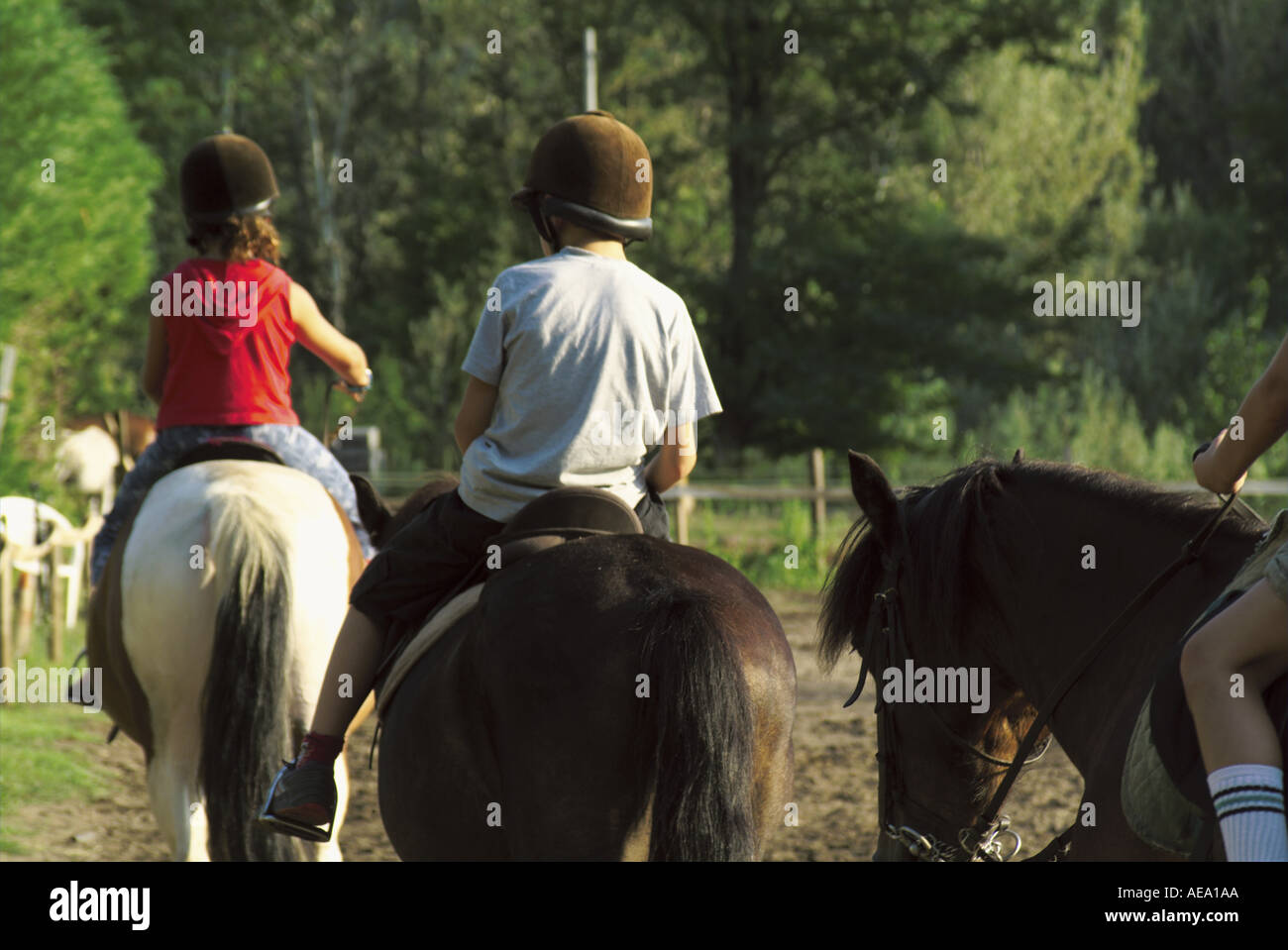 Children riding pony hi-res stock photography and images - Alamy