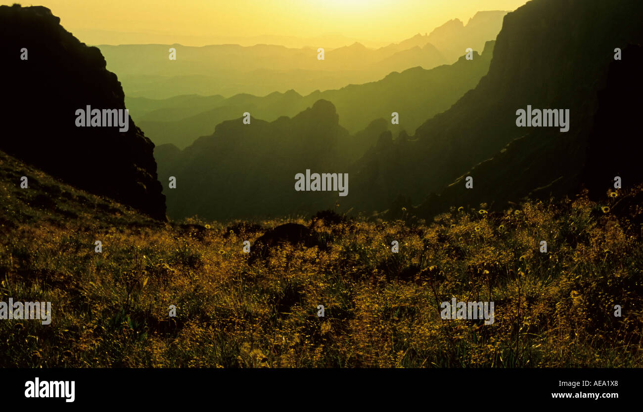 Top of Tseke Tseke Pass in the Drakensberg, South Africa Stock Photo ...