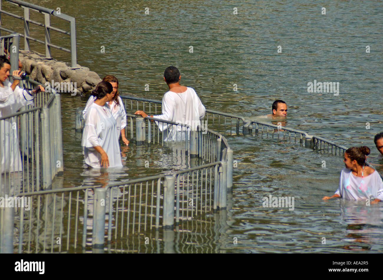 Baptising at the Jordan River Israel At the place that according to ...