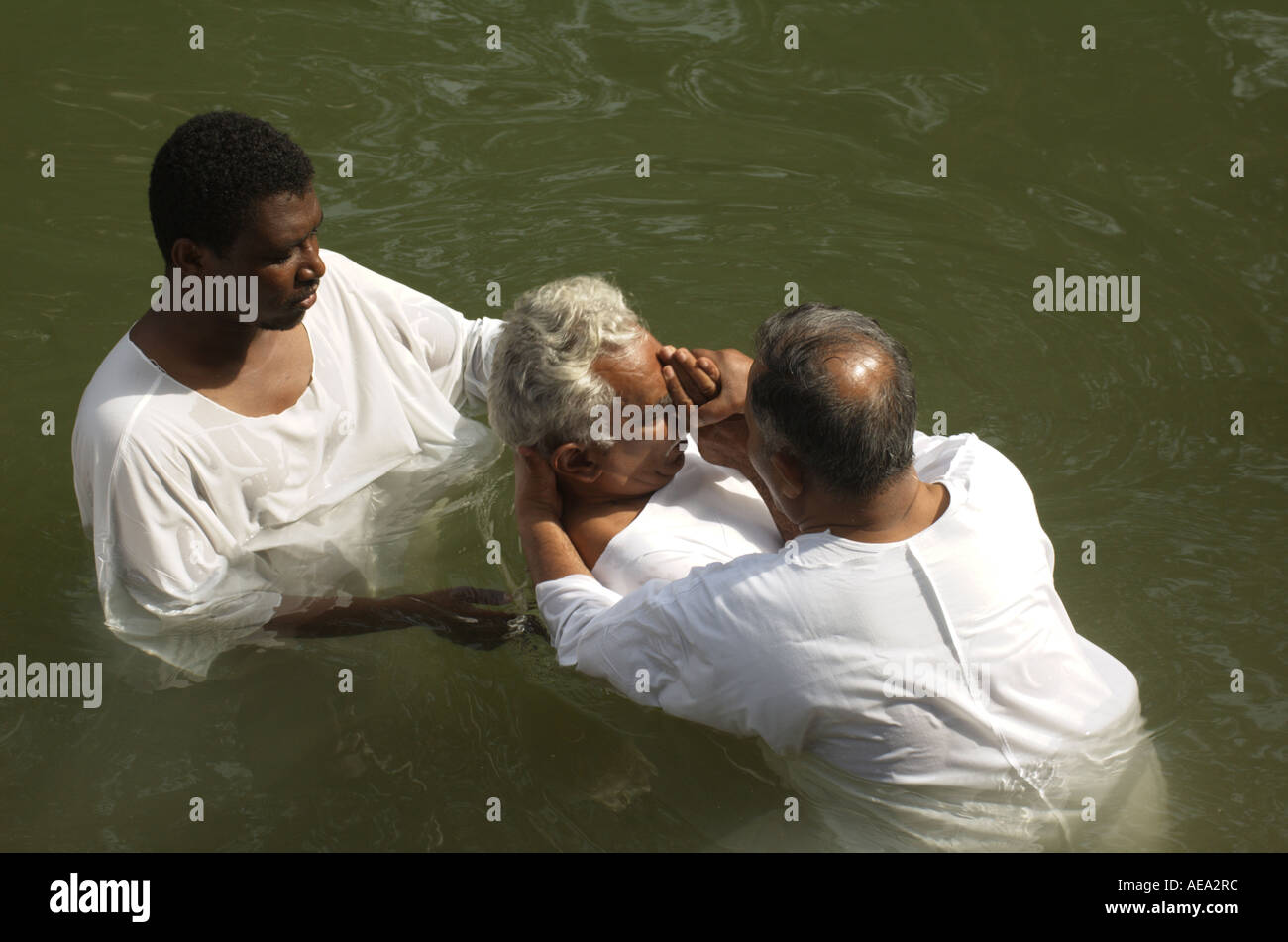 Baptising at the Jordan River Israel At the place that according to ...