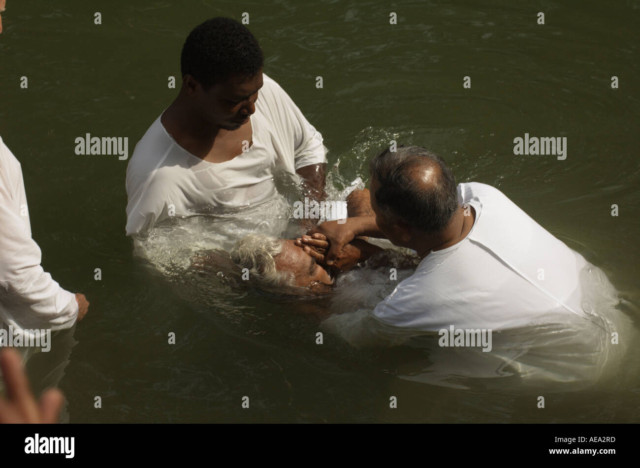 Baptising at the Jordan River Israel At the place that according to ...