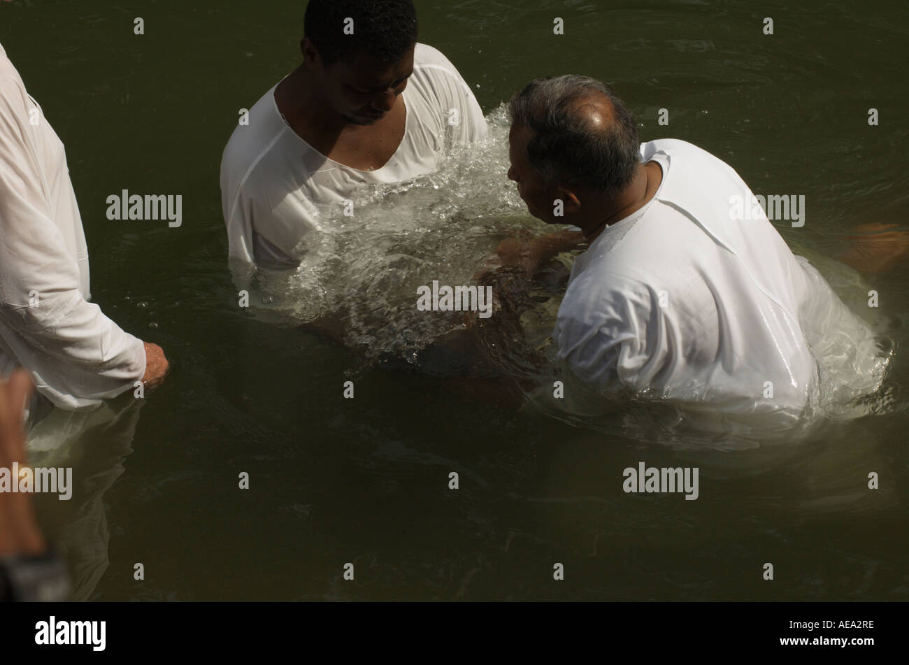 Baptising at the Jordan River Israel At the place that according to ...
