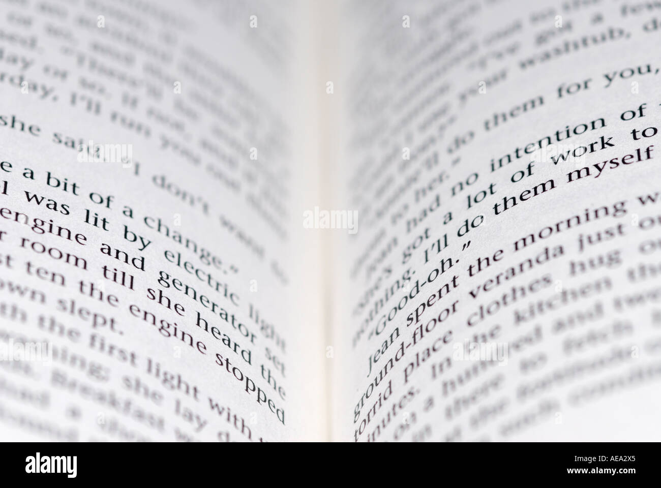 The text inside an open book Stock Photo - Alamy