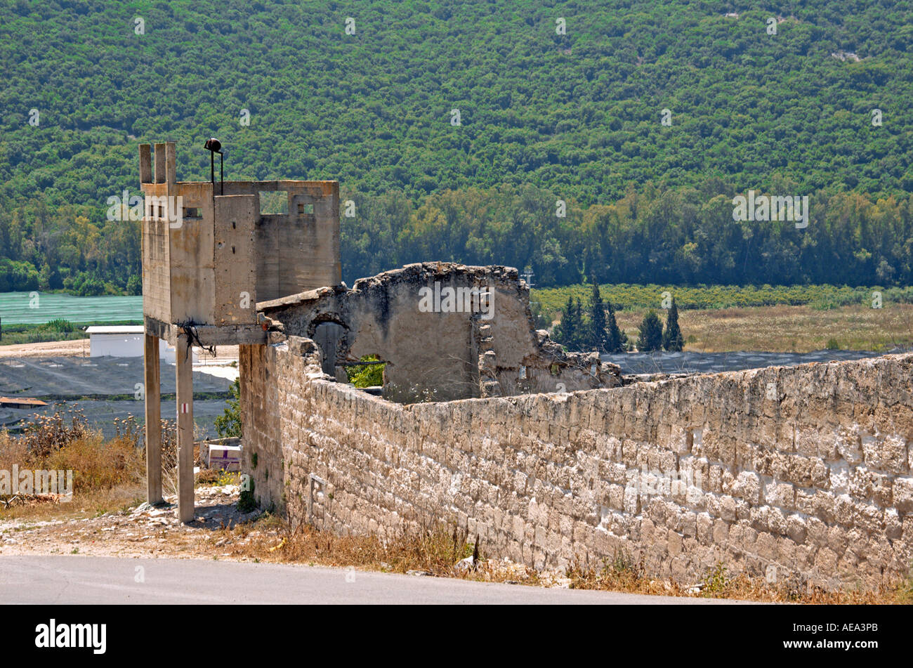 The old wall and guard tower surrounding the original settlement Bat ...