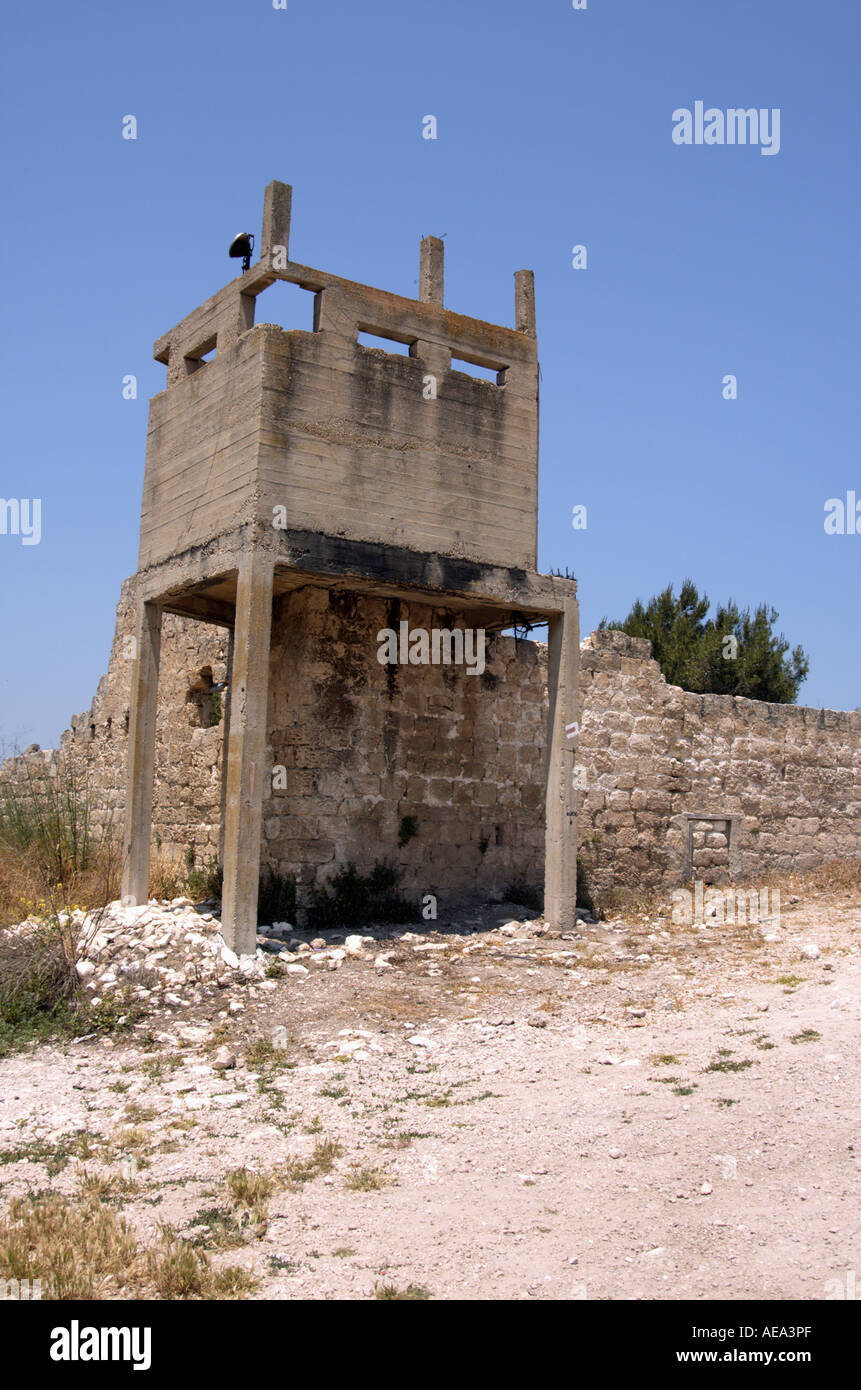 The old wall and guard tower surrounding the original settlement Bat ...