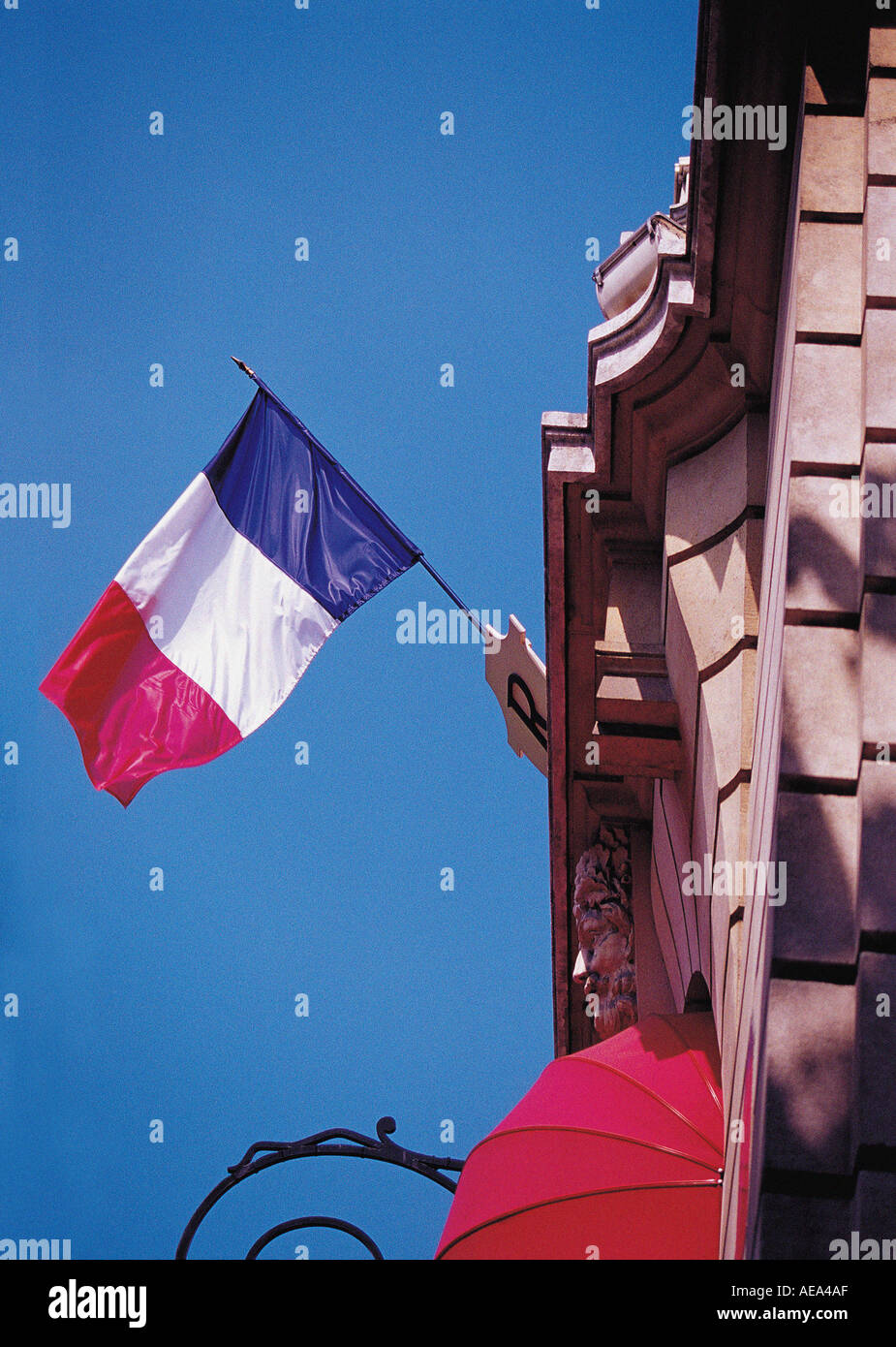 French flag flying outside building Paris France EU Europe Stock Photo ...