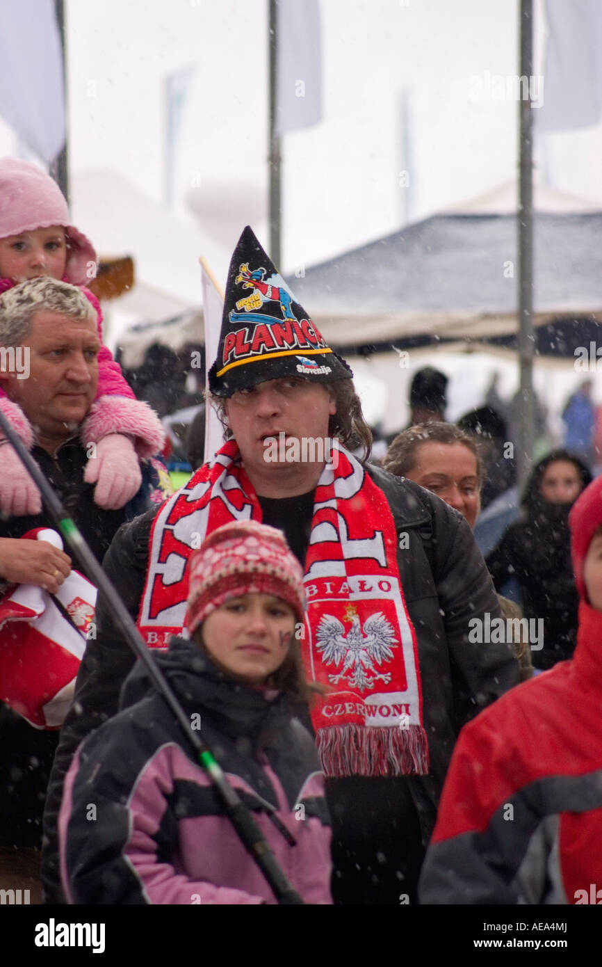 Spectators at Planica ski jumping championships , Slovenia 2007 Stock ...
