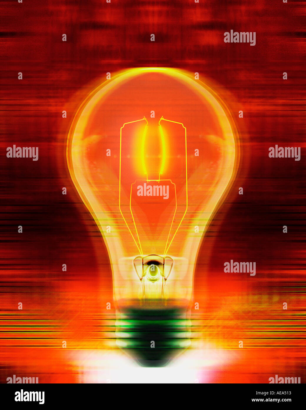 Burning Hot Light Bulb Stock Photo - Alamy