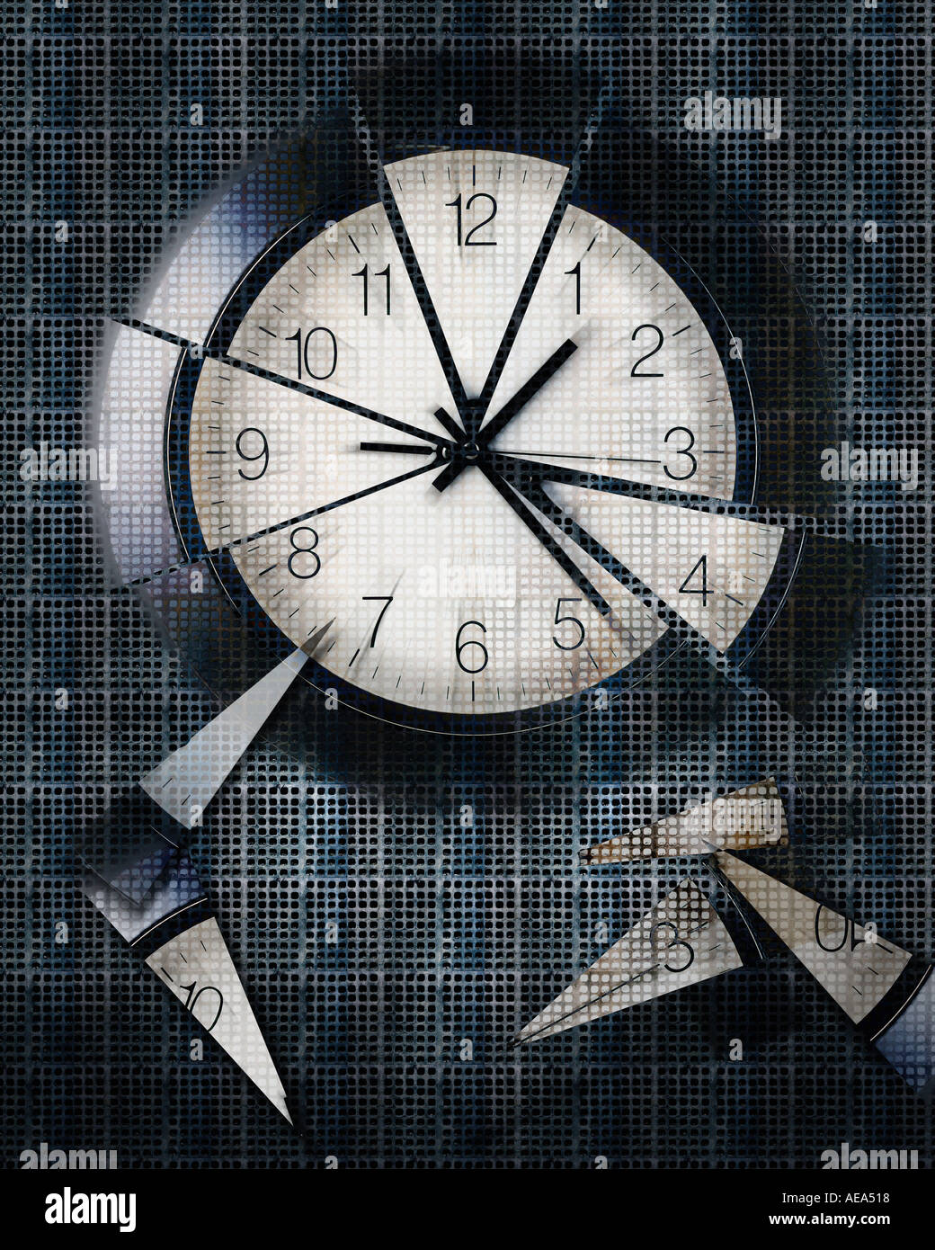 Sectioned Clock face Stock Photo - Alamy