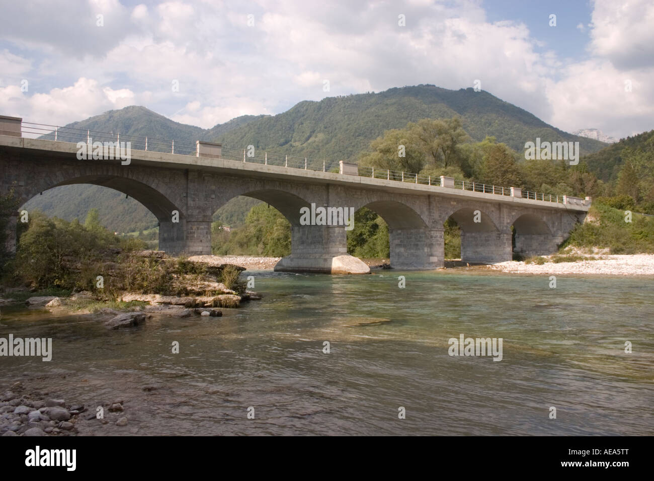Bridge over the Soca River, Slovenia Stock Photo - Alamy