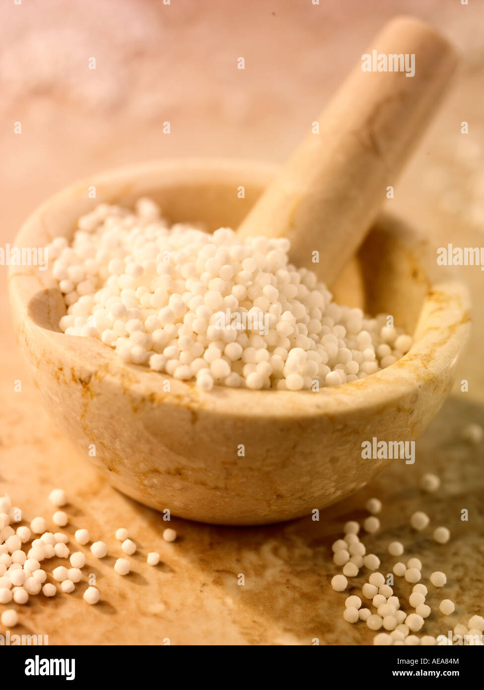SAGO SEEDS IN PESTLE AND MORTAR Stock Photo - Alamy
