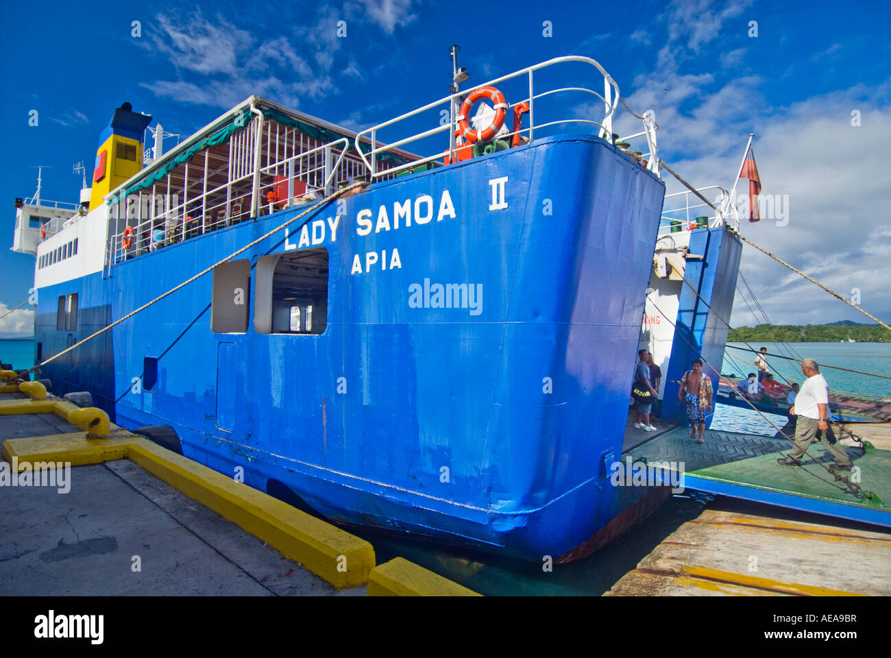 SAVAI Asau port harbor harbour run into dock Western Samoa liner Stock ...