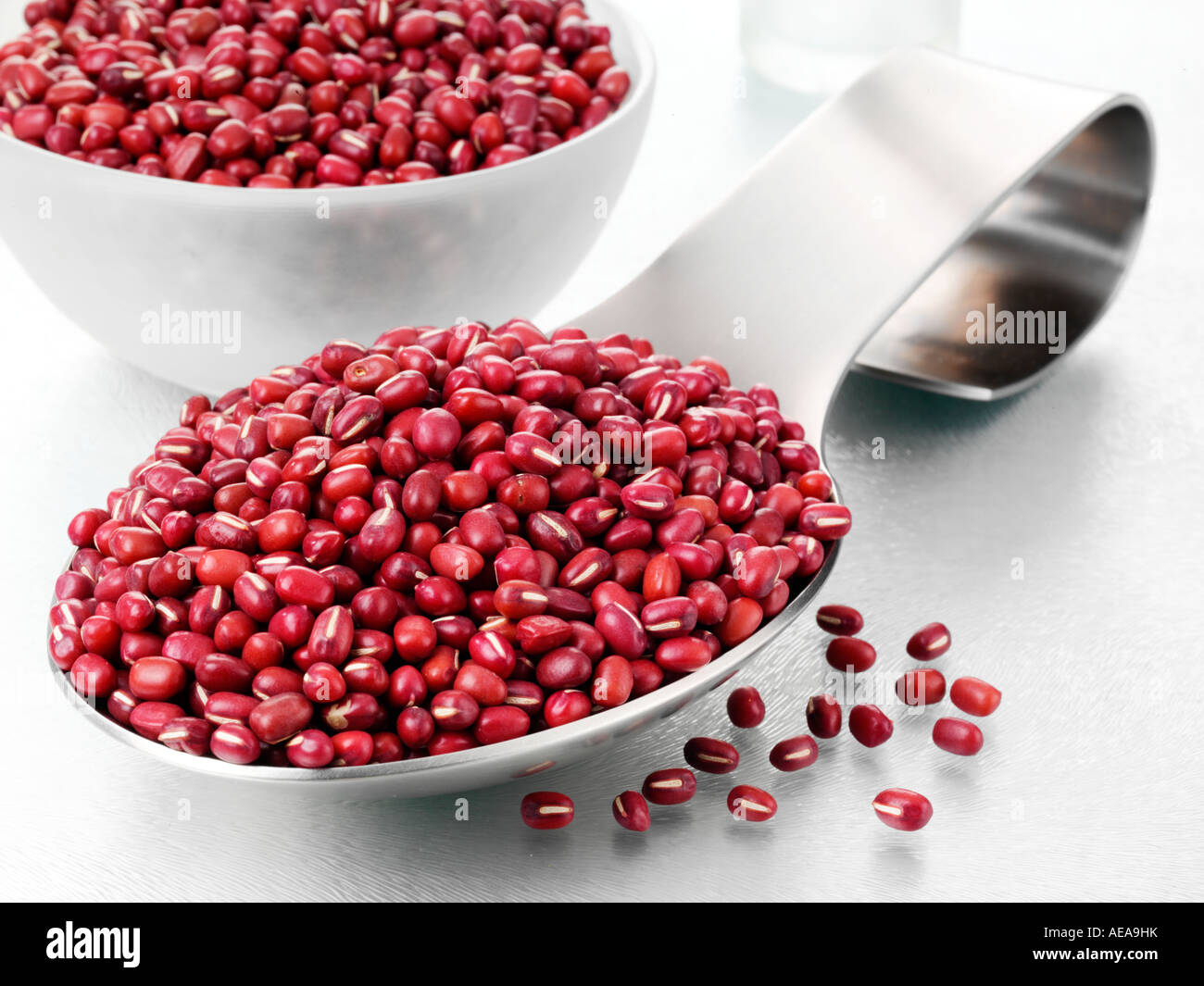 SPOONFUL OF ADUKI BEANS Stock Photo - Alamy