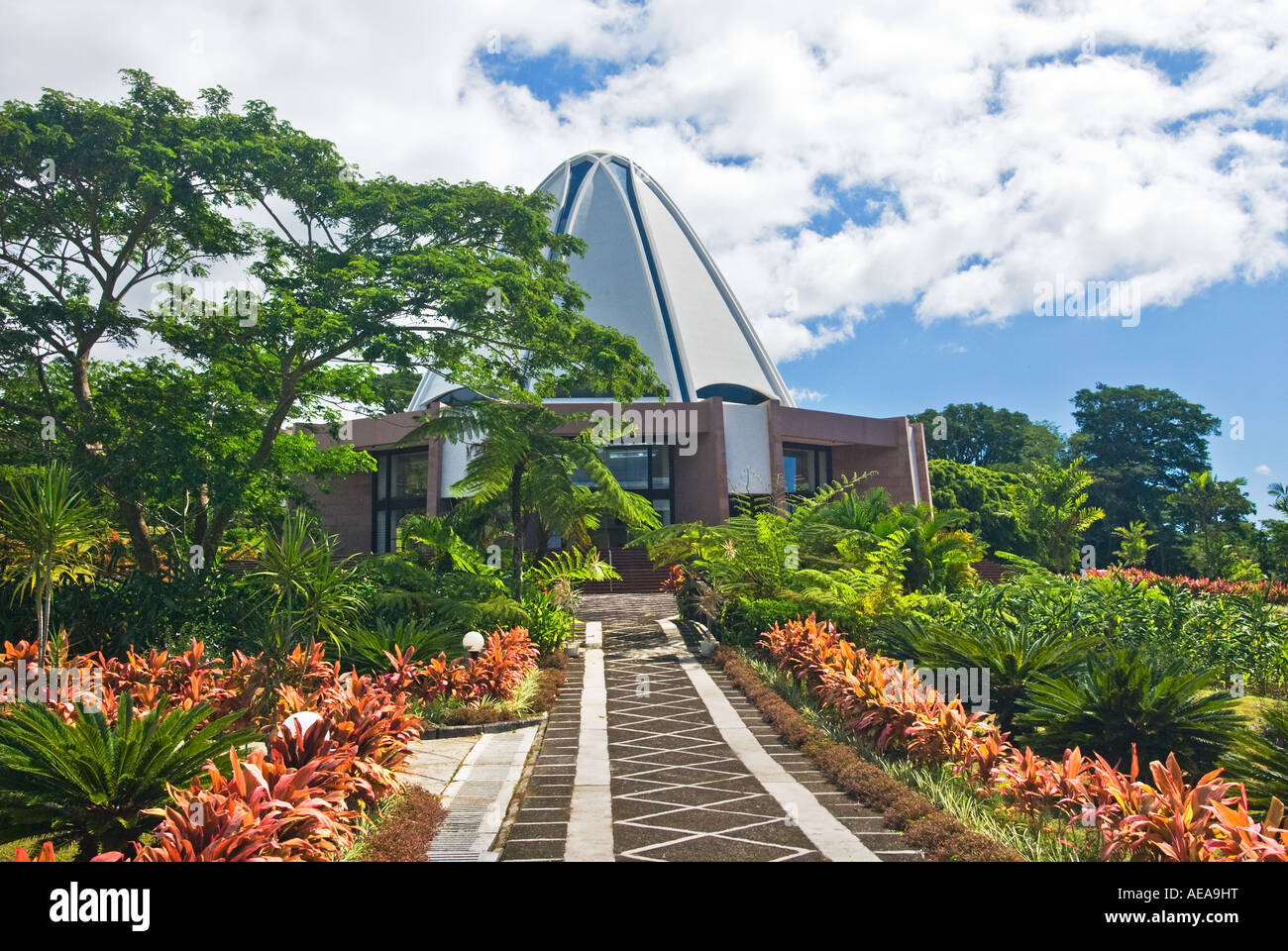 garden of the Baha'i House of Worship in Western Samoa BAHAI House APIA ...