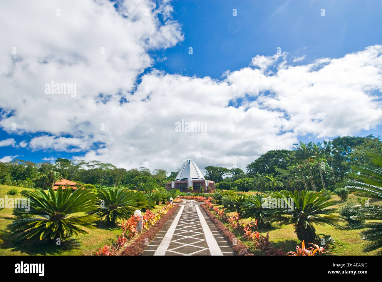 garden of the Baha'i House of Worship in Western Samoa BAHAI House APIA ...