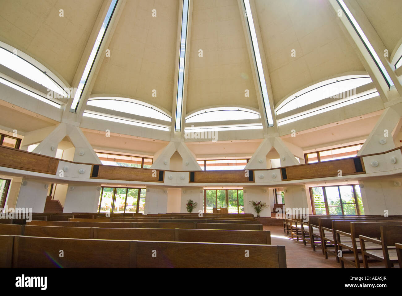 The interior of the dome of the Baha'i House of Worship in Western ...
