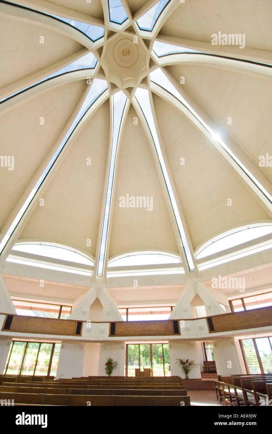 The interior of the dome of the Baha'i House of Worship in Western ...