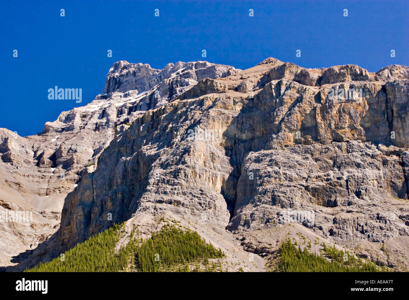 Geological Formation at Lake Minnewanka, Banff National Park Stock ...