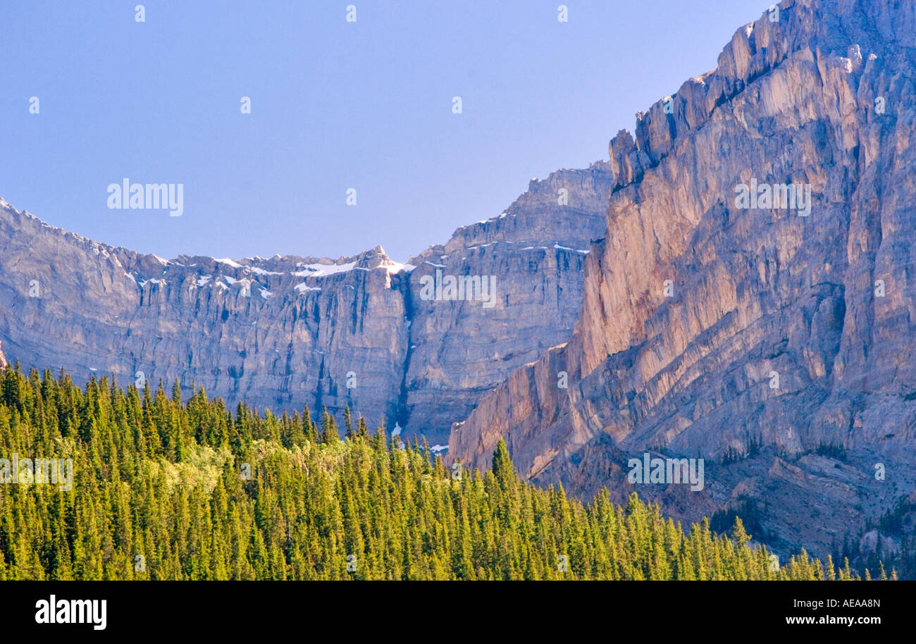 Geological Formation at Lake Minnewanka, Banff National Park Stock ...