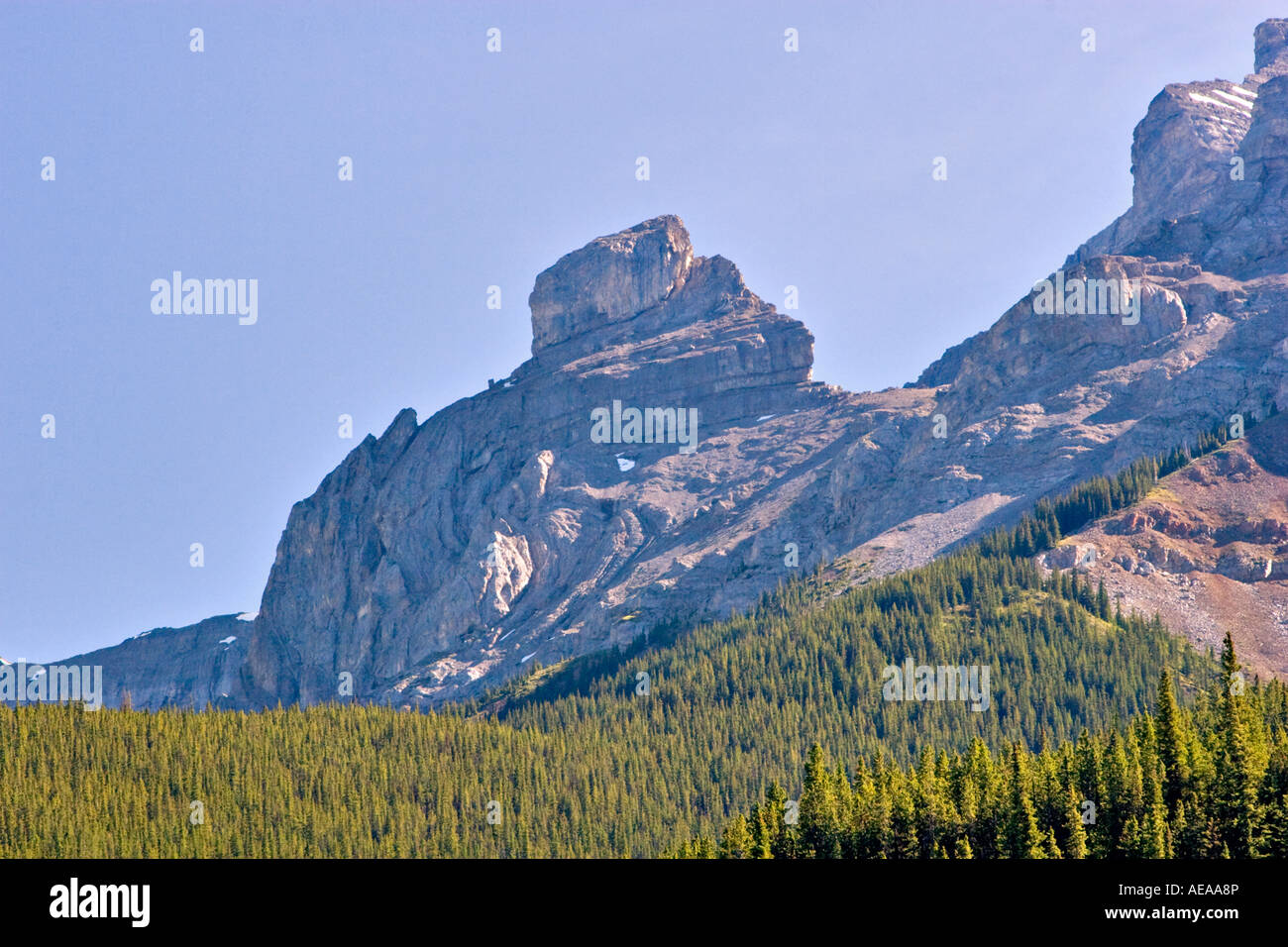 Geological Formation at Lake Minnewanka, Banff National Park Stock ...