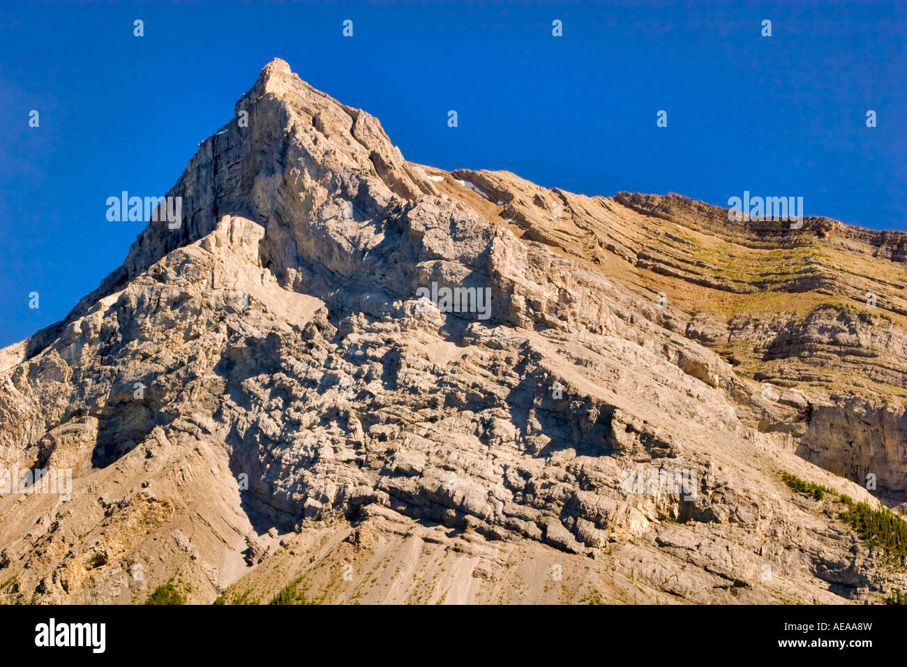 Geological Formation at Lake Minnewanka, Banff National Park Stock ...