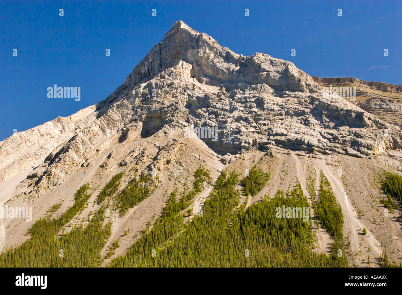 Geological Formation at Lake Minnewanka, Banff National Park Stock ...