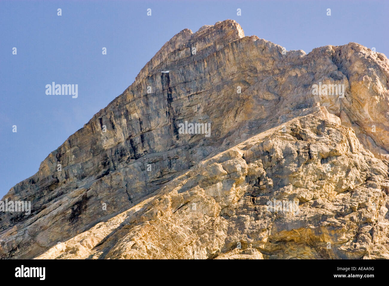 Geological Formation at Lake Minnewanka, Banff National Park Stock ...