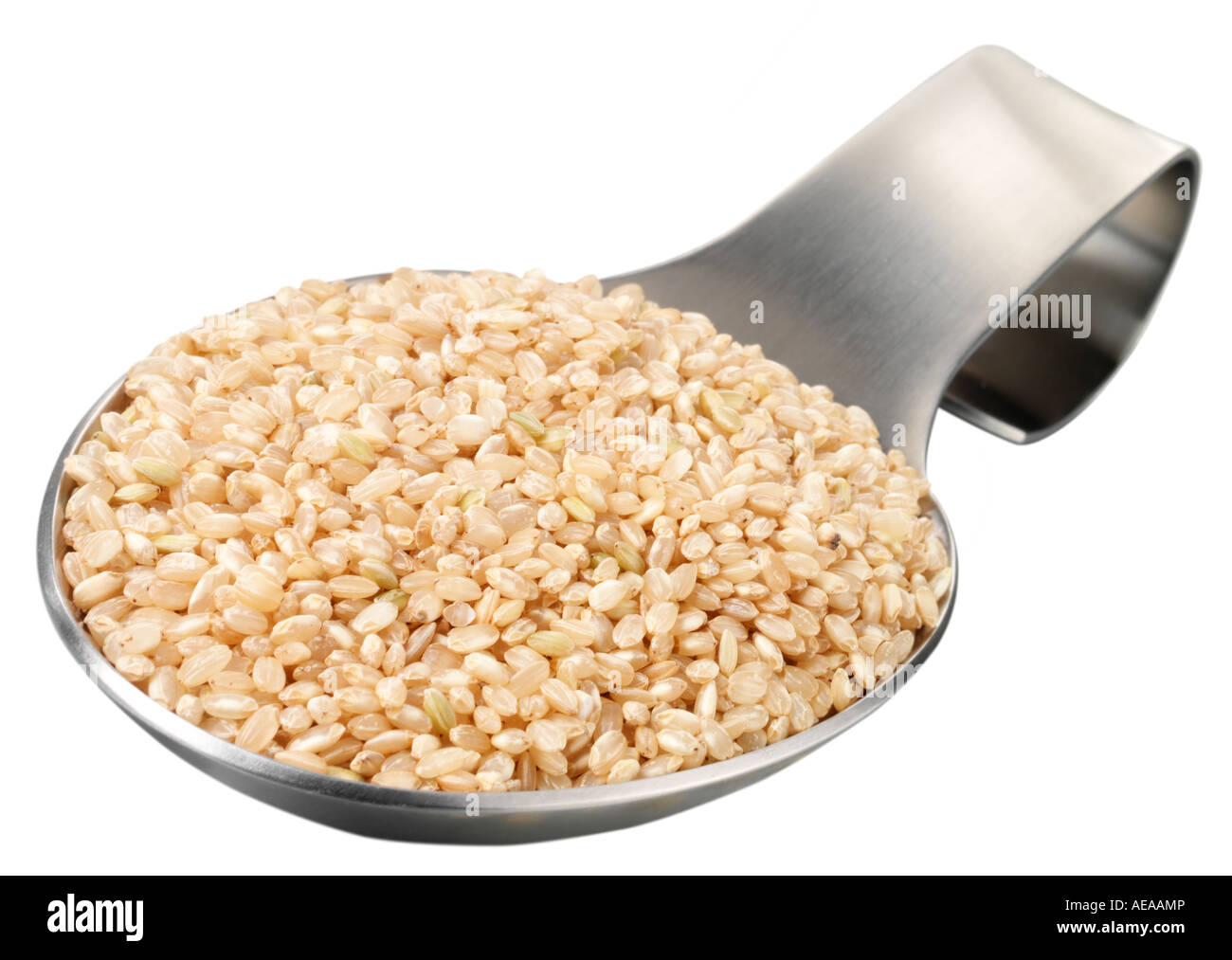 SPOONFUL OF BROWN SHORT GRAIN RICE CUT OUT Stock Photo - Alamy