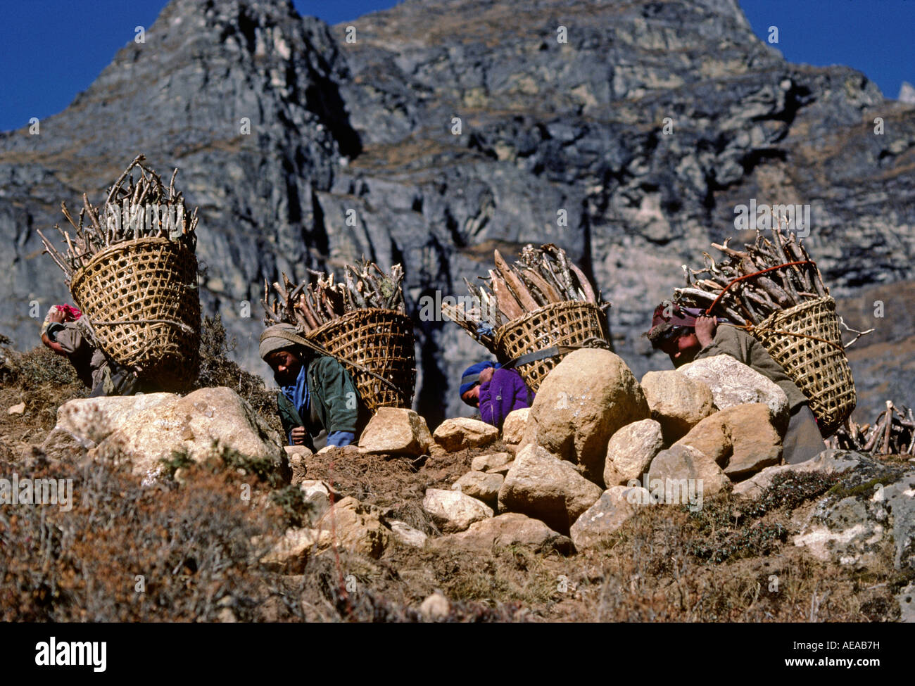 Nepalese Sherpas With Baskets High Resolution Stock Photography and ...