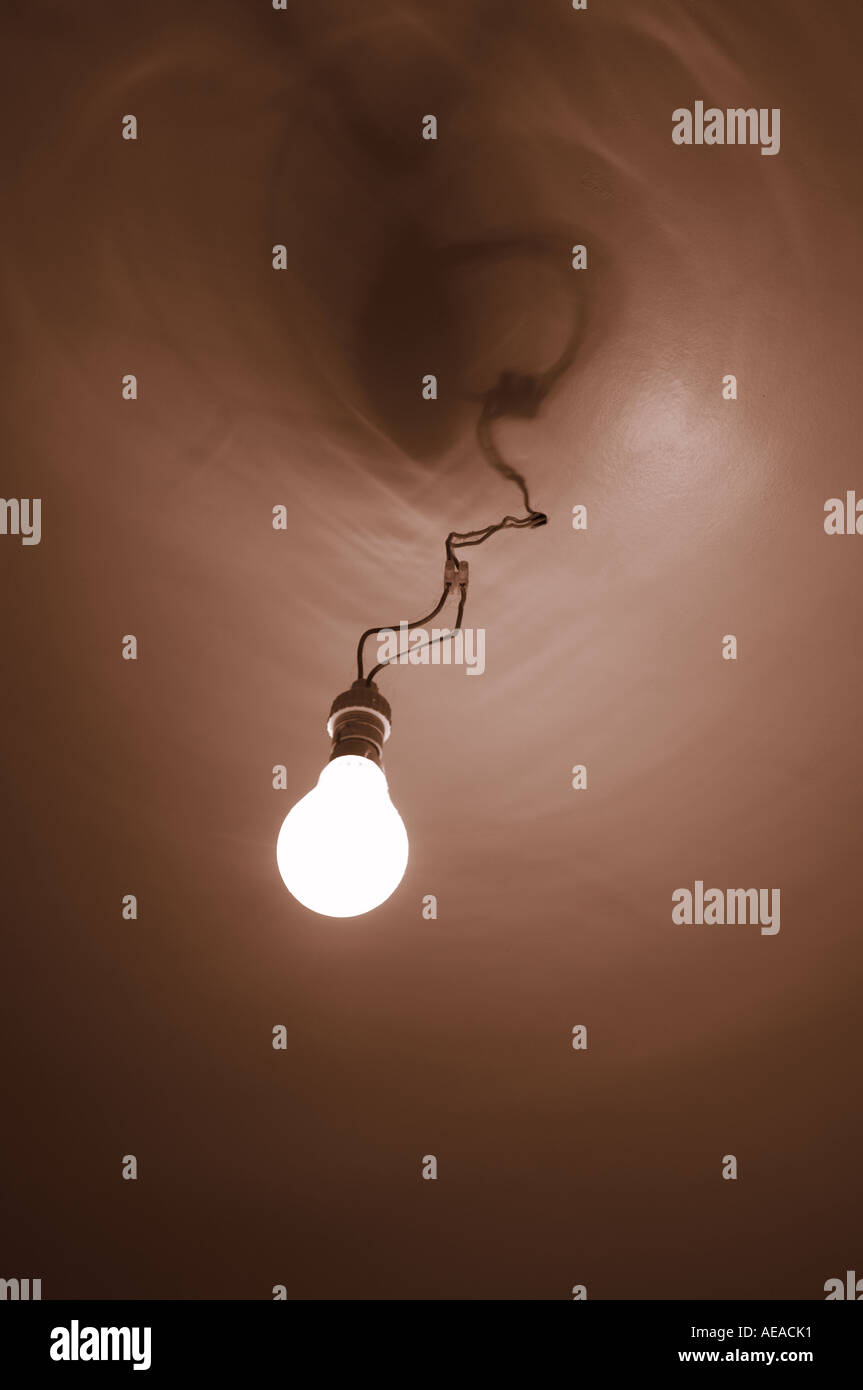 Light bulb and poor wiring Stock Photo - Alamy