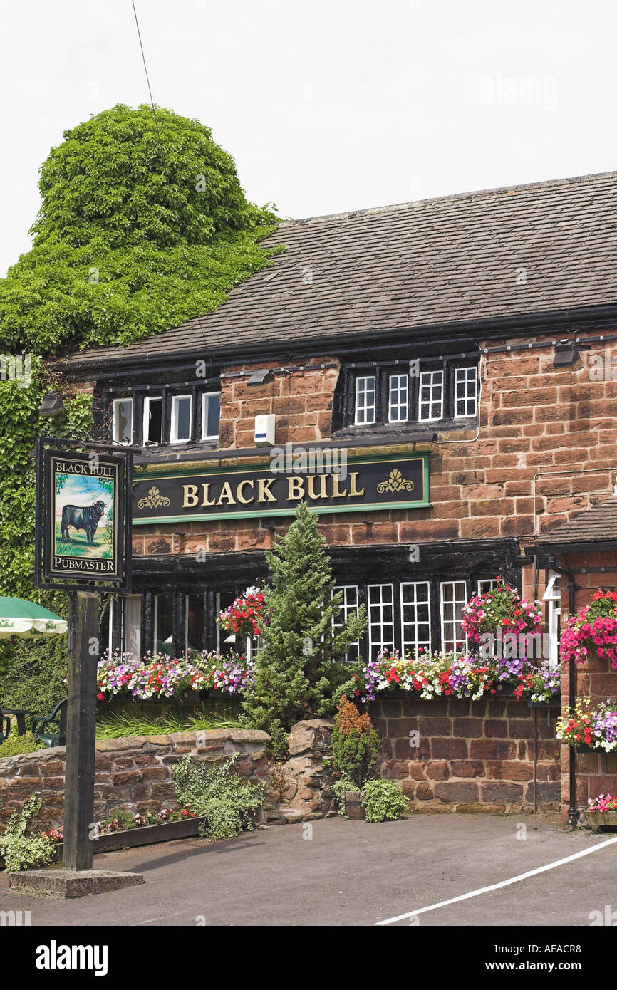 Attractive 17th century village inn with characteristic tiny windows ...