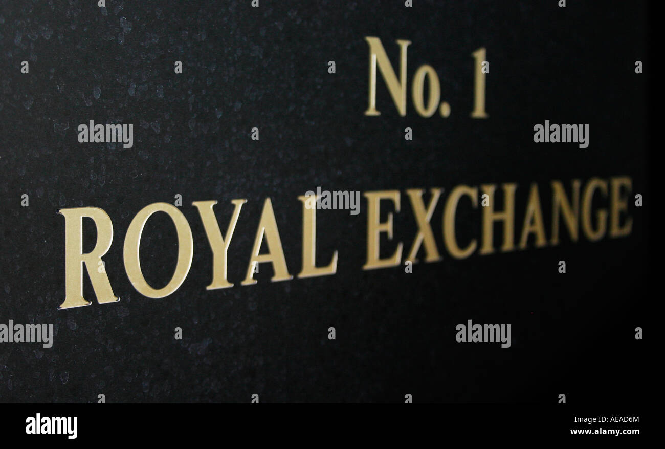 No.1 royal exchange sign london Stock Photo - Alamy