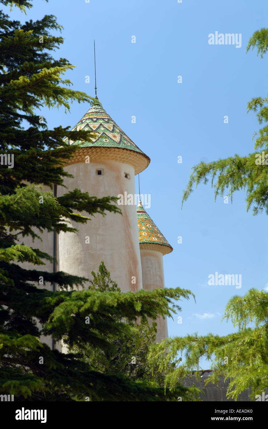 Chateau at town of Aiguines, Provence, France Stock Photo - Alamy