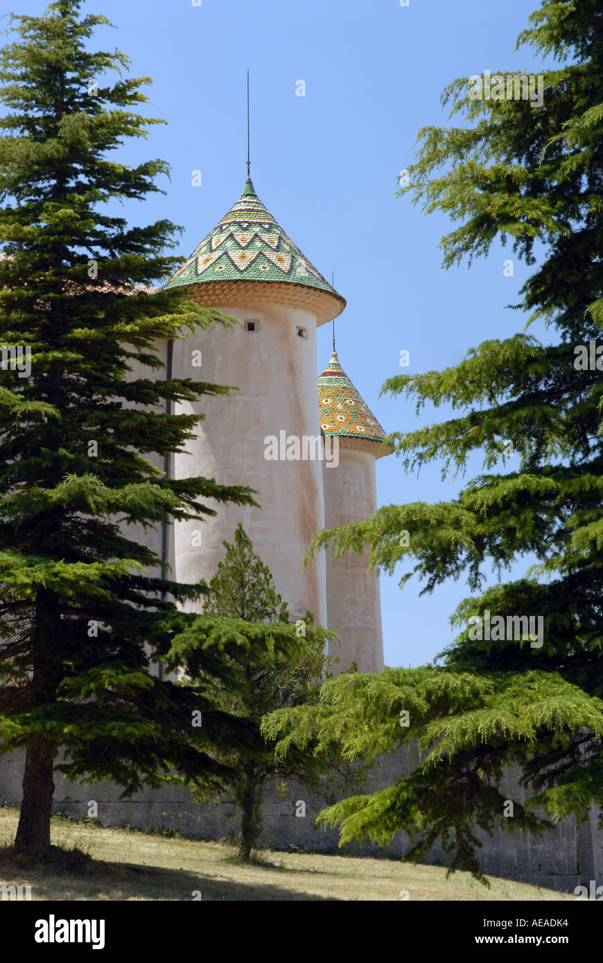Chateau at town of Aiguines, Provence, France Stock Photo - Alamy