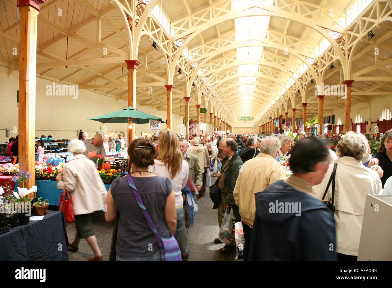 the pannier market in barnstaple town center Stock Photo - Alamy