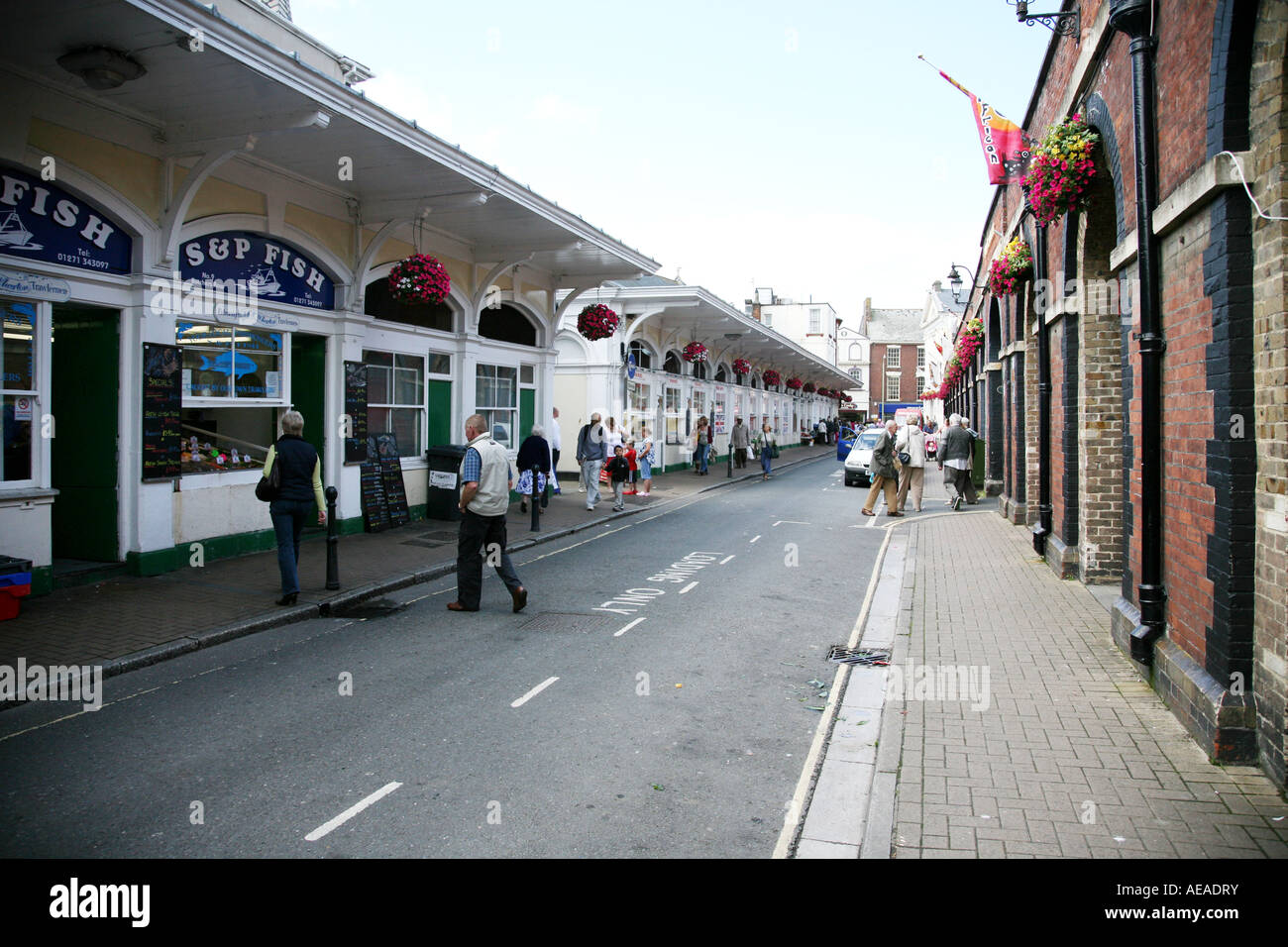 butchers row in barnstaple north devon Stock Photo - Alamy