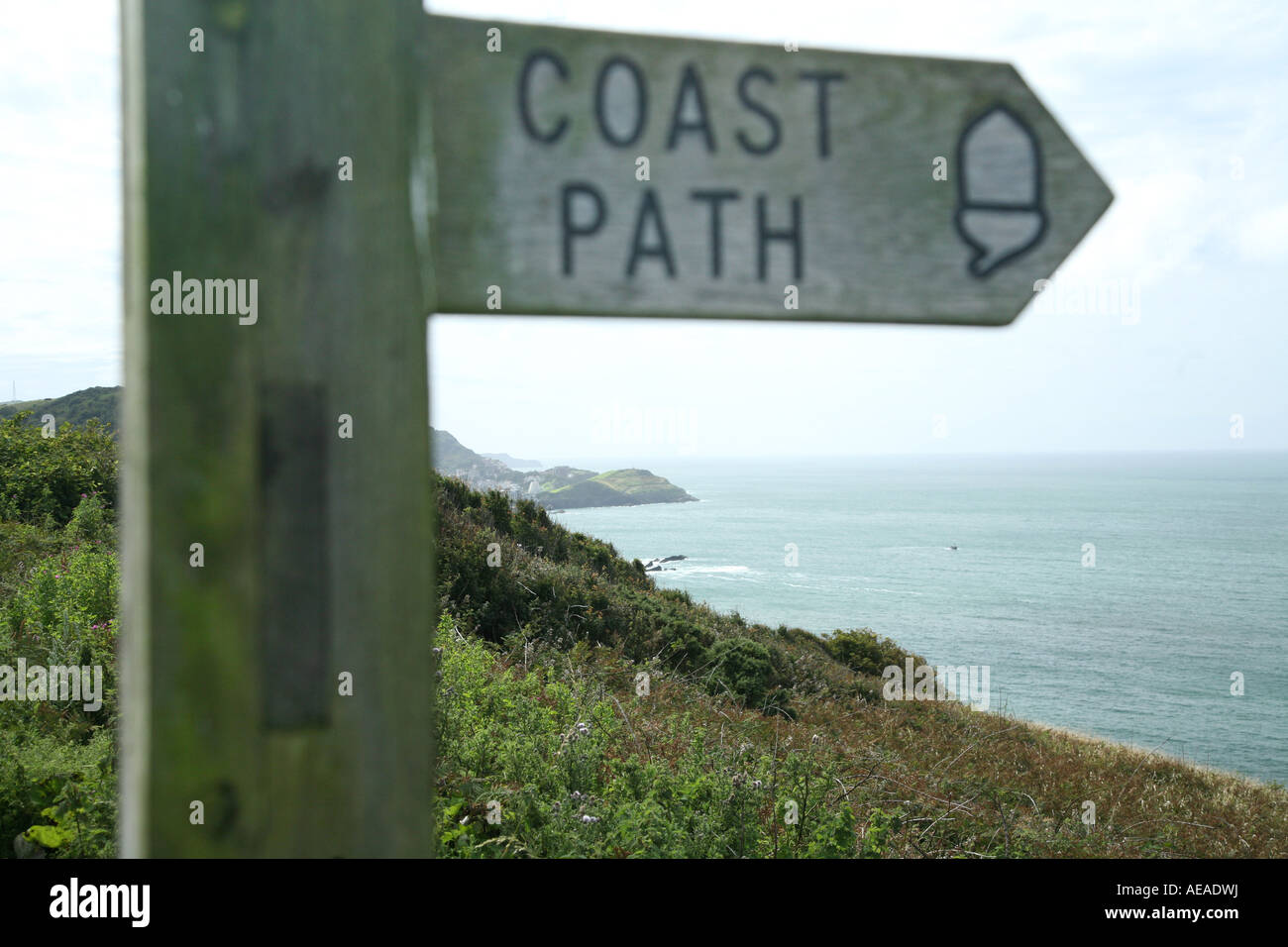 coast path sign post near ilfracombe north devon Stock Photo - Alamy