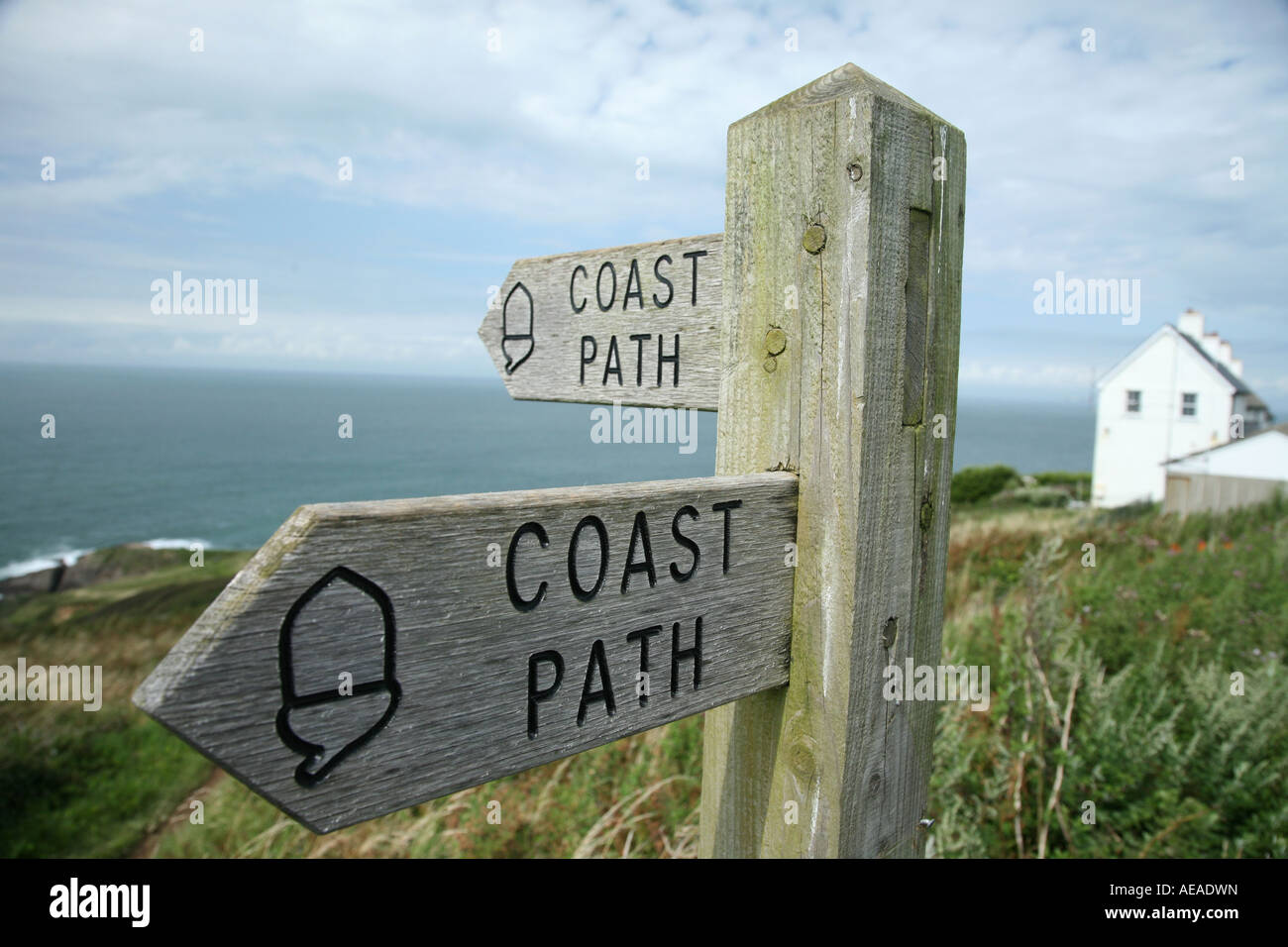 coast path sign post near ilfracombe north devon Stock Photo - Alamy