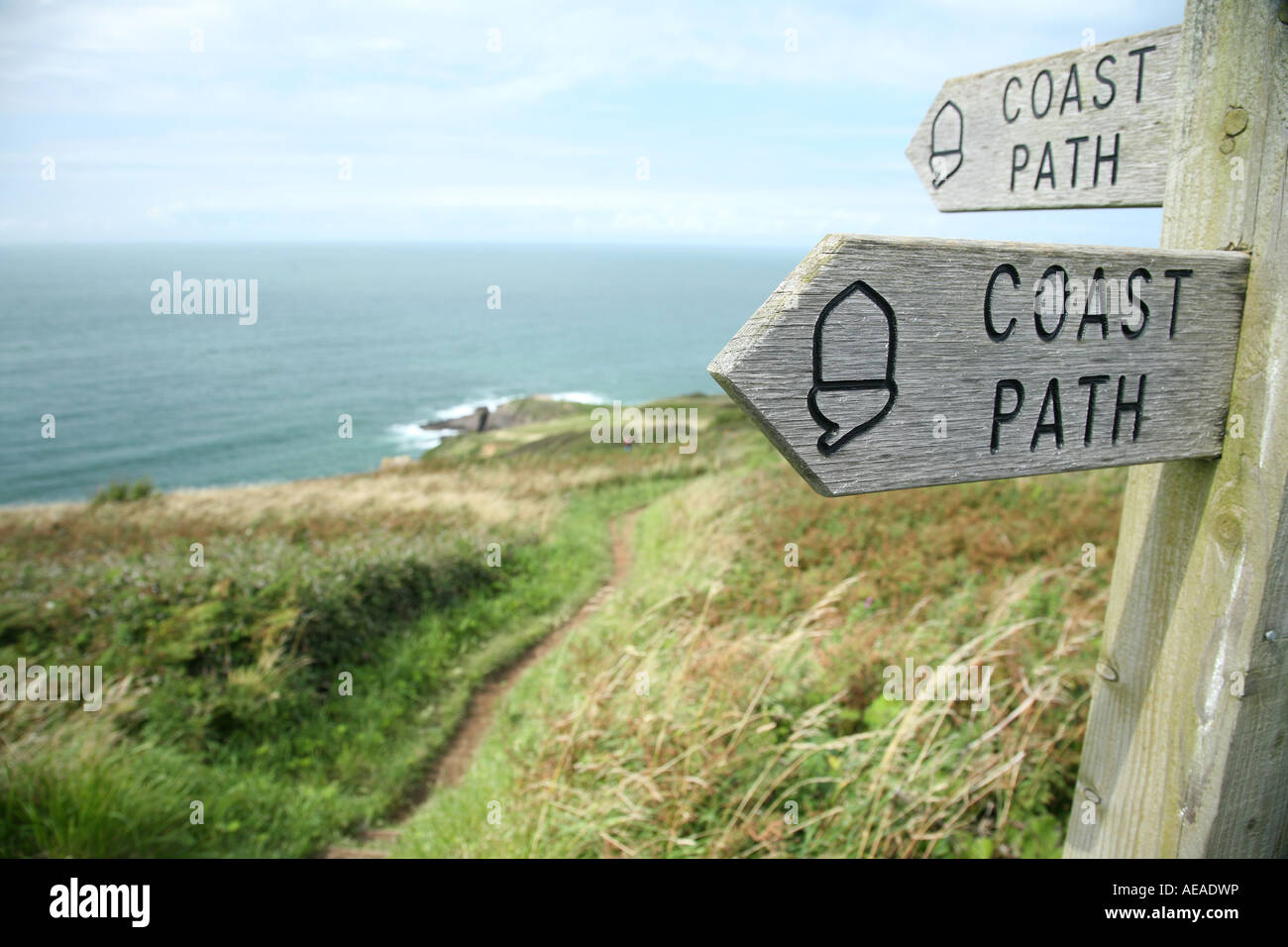 coast path sign post near ilfracombe north devon Stock Photo - Alamy