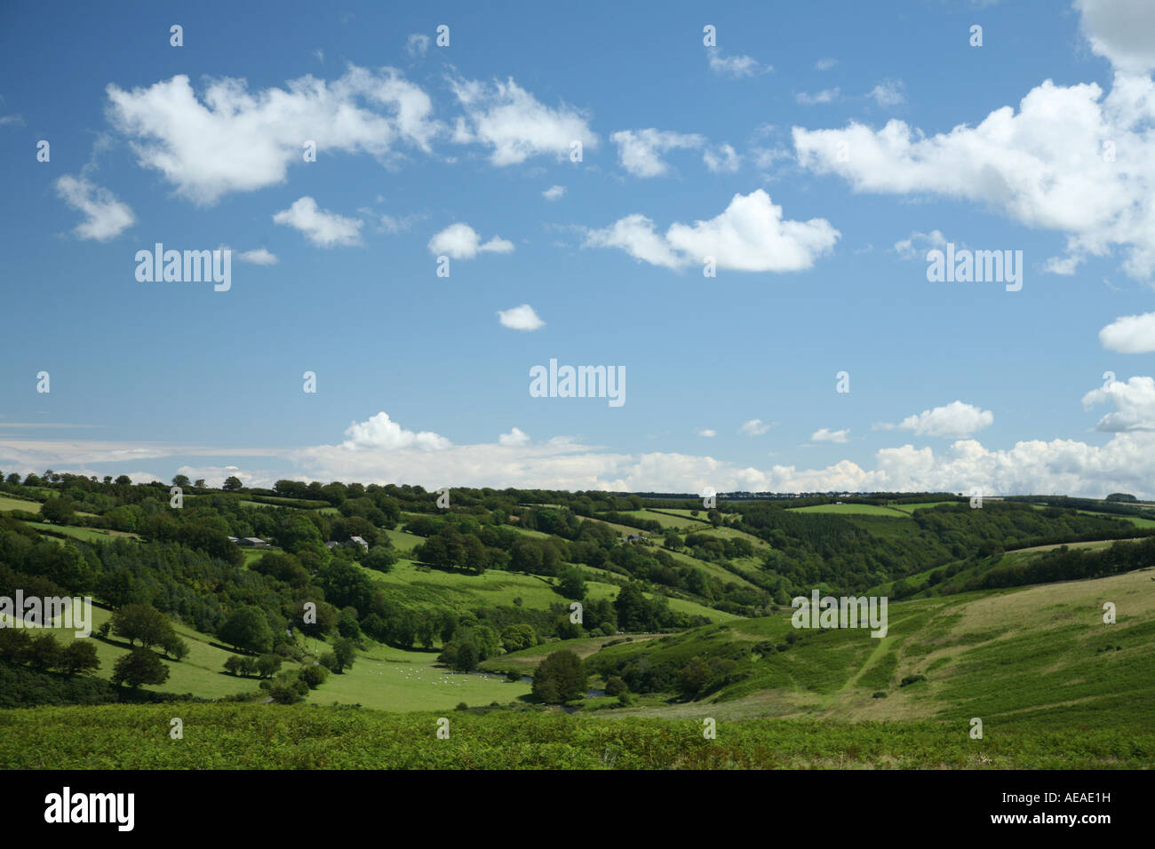 landscape photo of landacre in exmoor Stock Photo - Alamy