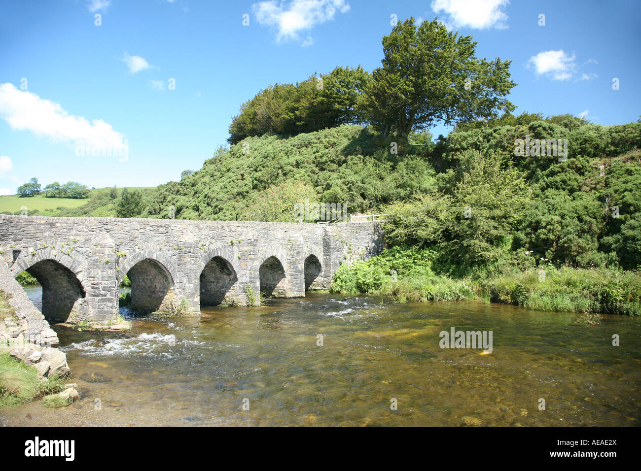 the bridge at landacre on exmoor national park Stock Photo - Alamy